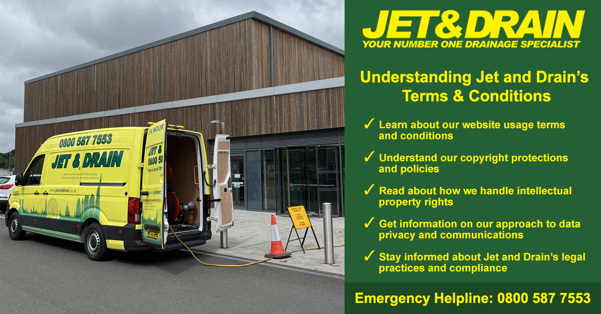 Jet and Drain terms and conditions and copyright information