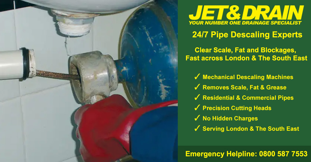 24/7 expert drain pipe descaling services across london