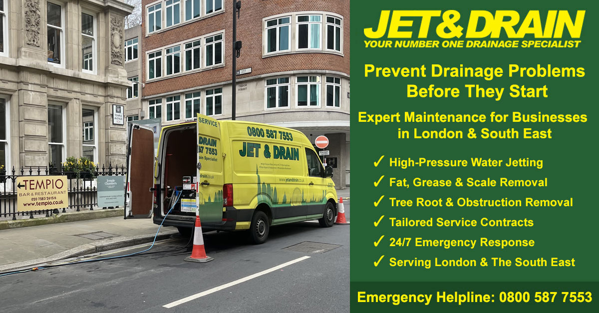 Expert drain maintenance for business - Jet and Drain London