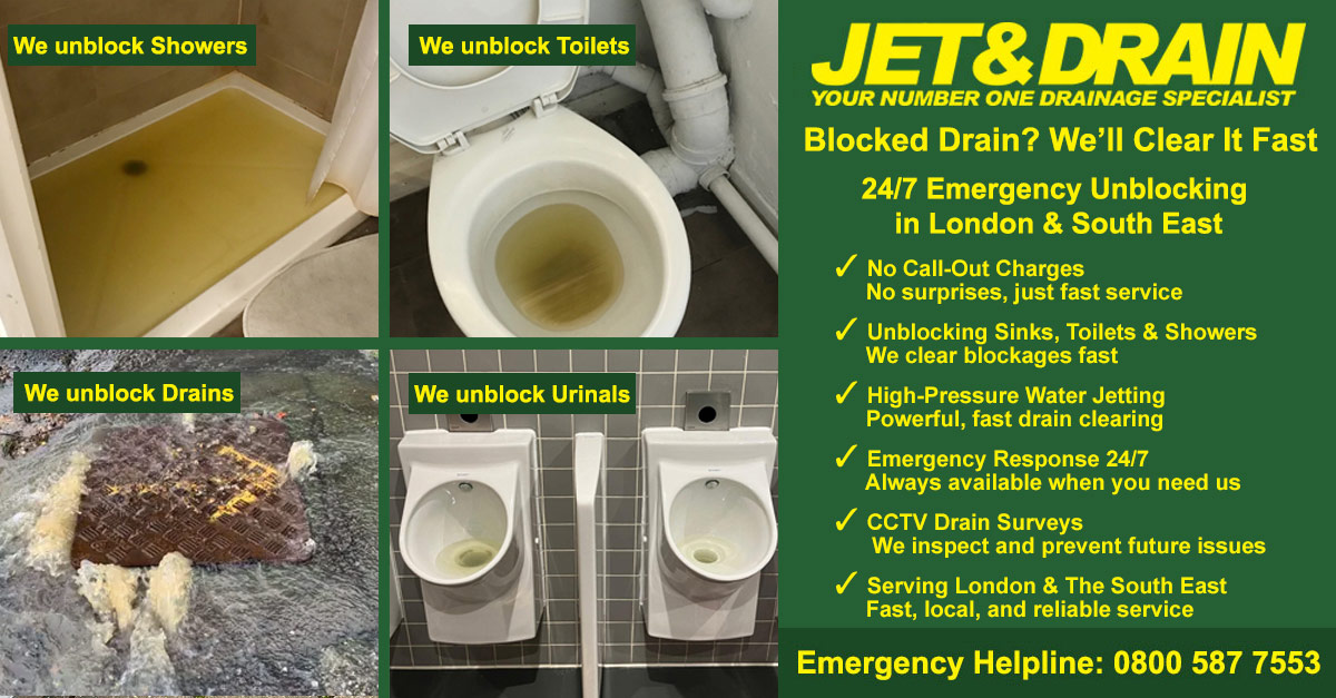 Fast 24/7 drain unblocking services in London